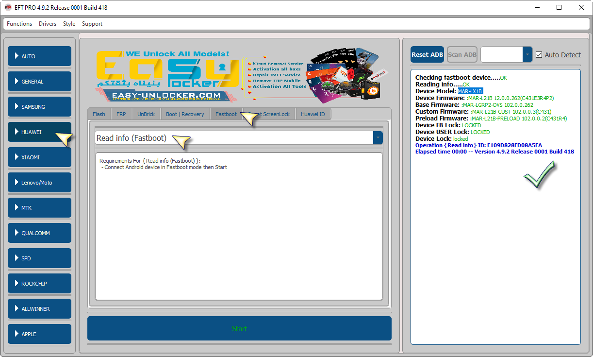 GSM-Forum - Huawei P30 Lite MAR-LX1B Reset FRP - TestPoint EFT Pro